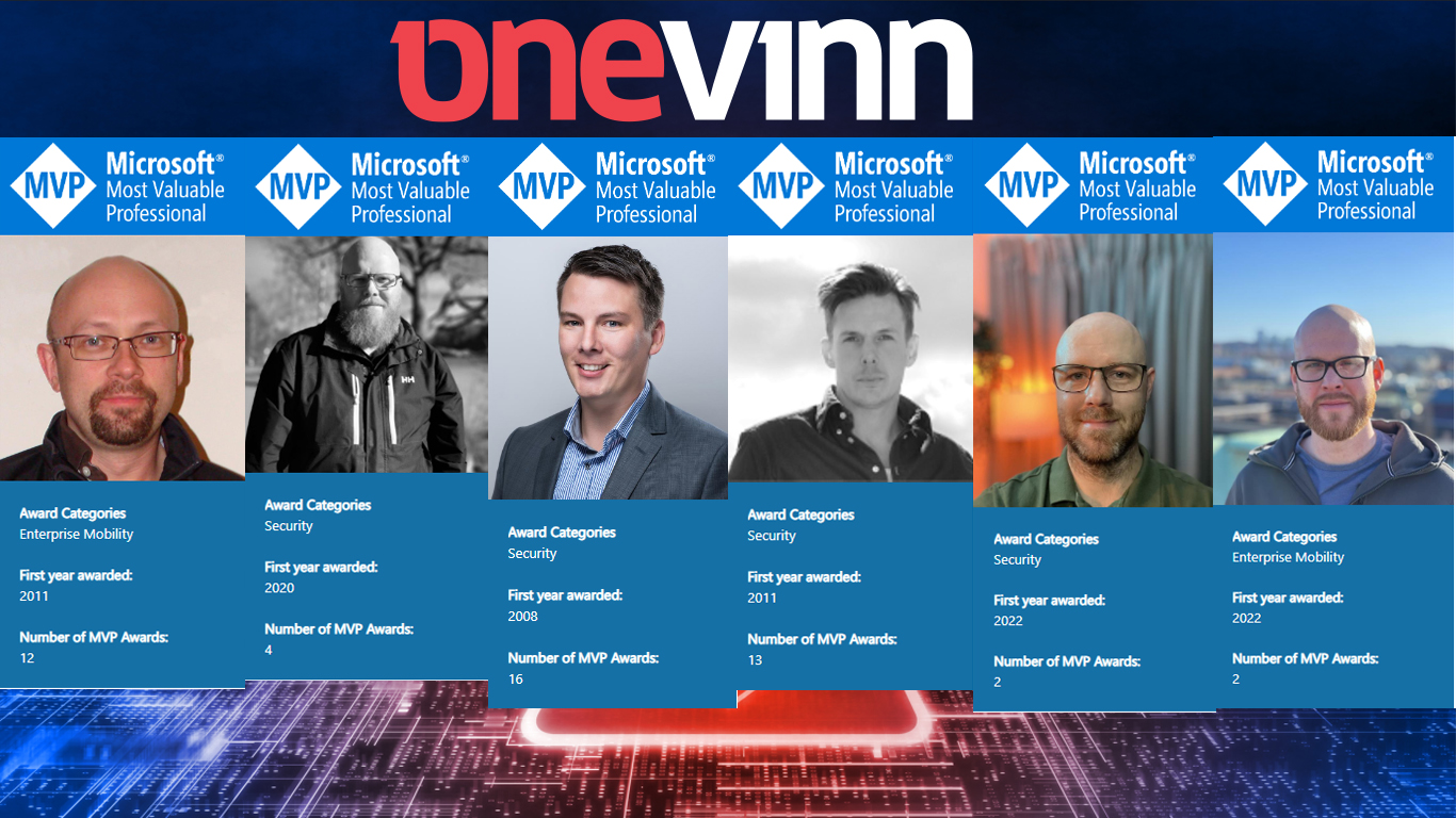 Onevinn wants to congratulate our 6 MVPs for their renewal of MVP Status!